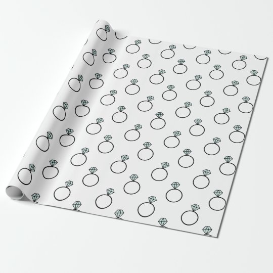 Diamond Ring Pattern - White Wrapping Paper | Zazzle.com