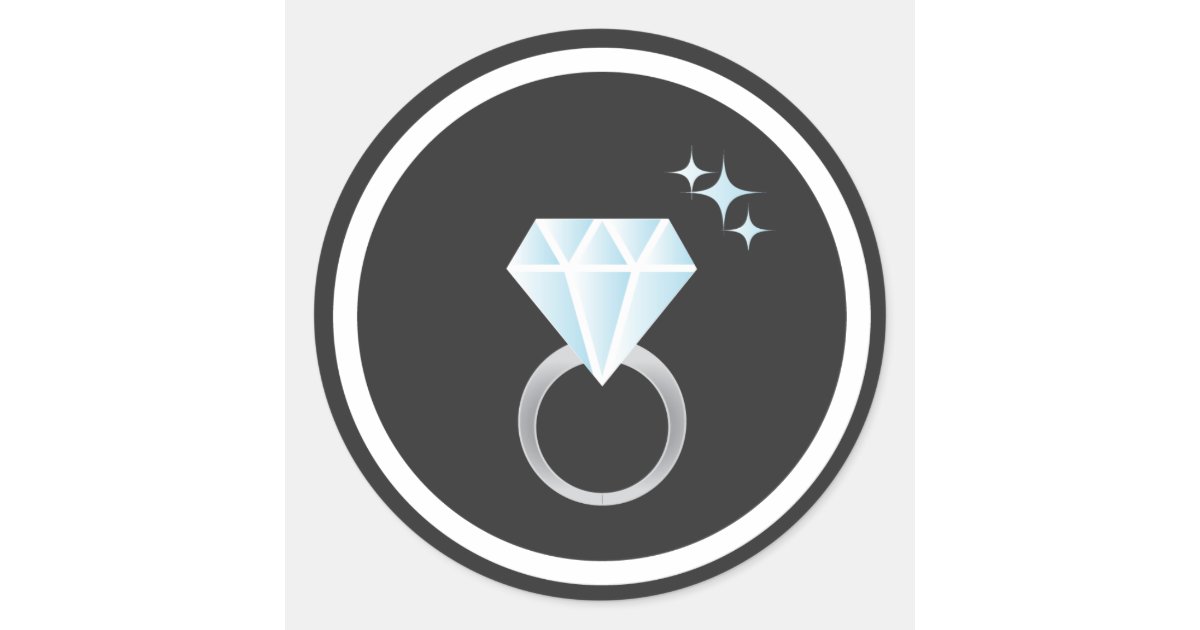 Diamond Ring Sticker | Zazzle