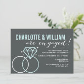 Diamond Rings Engagement Party Slate Invitation | Zazzle