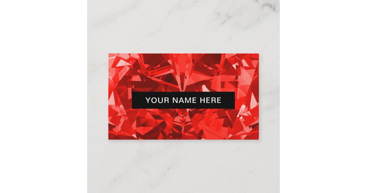 Diamond Ruby Luxury Red Elegant Business Card | Zazzle