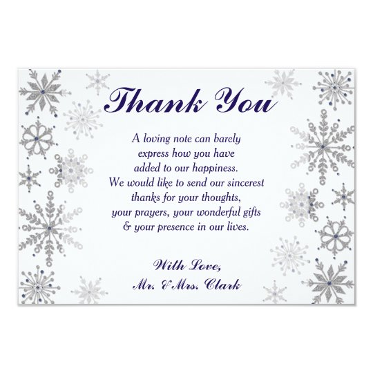 Diamond Snowflakes Thank you Card | Zazzle.com