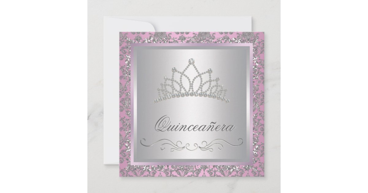Diamond Tiara Pink Princess Party Invitation | Zazzle