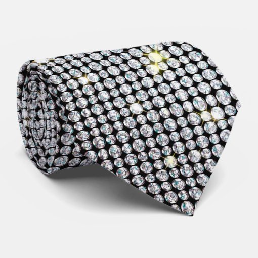 Diamond Ties, glitter brilliant Tie, white crystal Neck Tie | Zazzle