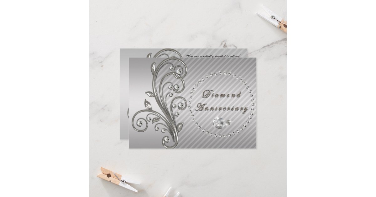 Diamond Wedding Anniversary Invitation | Zazzle