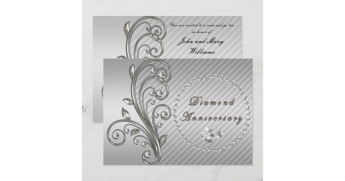 Diamond Wedding Anniversary Invitation | Zazzle