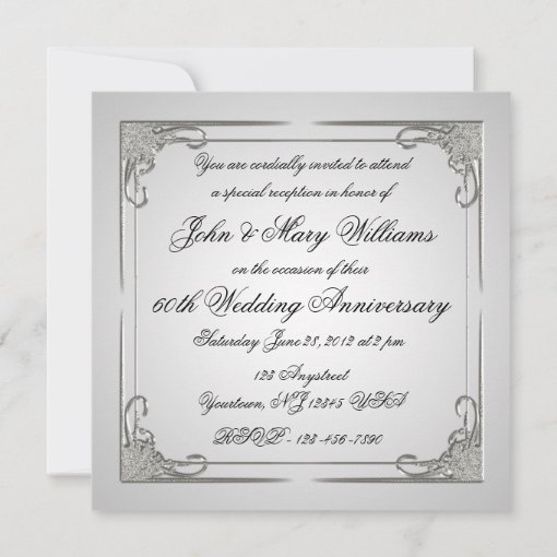 Diamond Wedding Anniversary Invitation | Zazzle