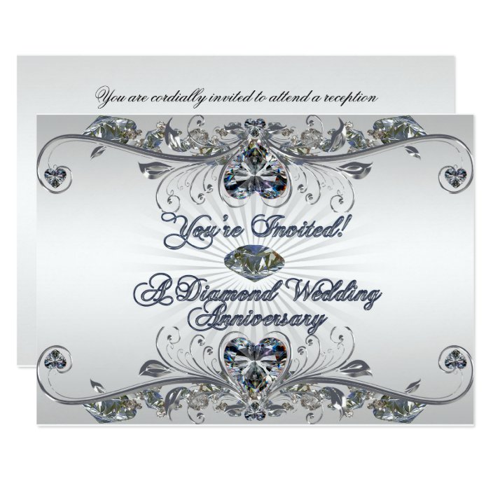 Diamond Wedding Anniversary Invitation Card | Zazzle.com