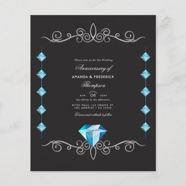 Diamond Wedding Anniversary Invitation Flyer | Zazzle