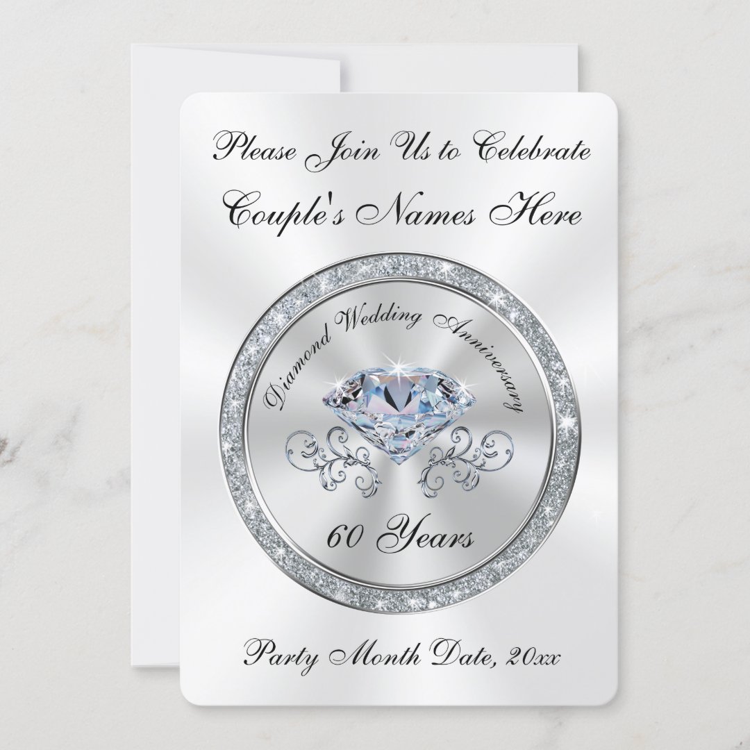 Diamond Wedding Anniversary Invitations | Zazzle