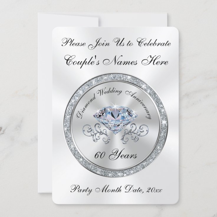 Diamond Wedding Anniversary Invitations | Zazzle