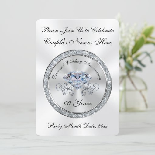 Diamond Wedding Anniversary Invitations | Zazzle