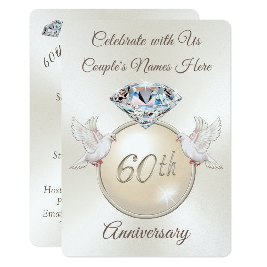 Diamond Wedding Anniversary Party Invitations | Zazzle.com