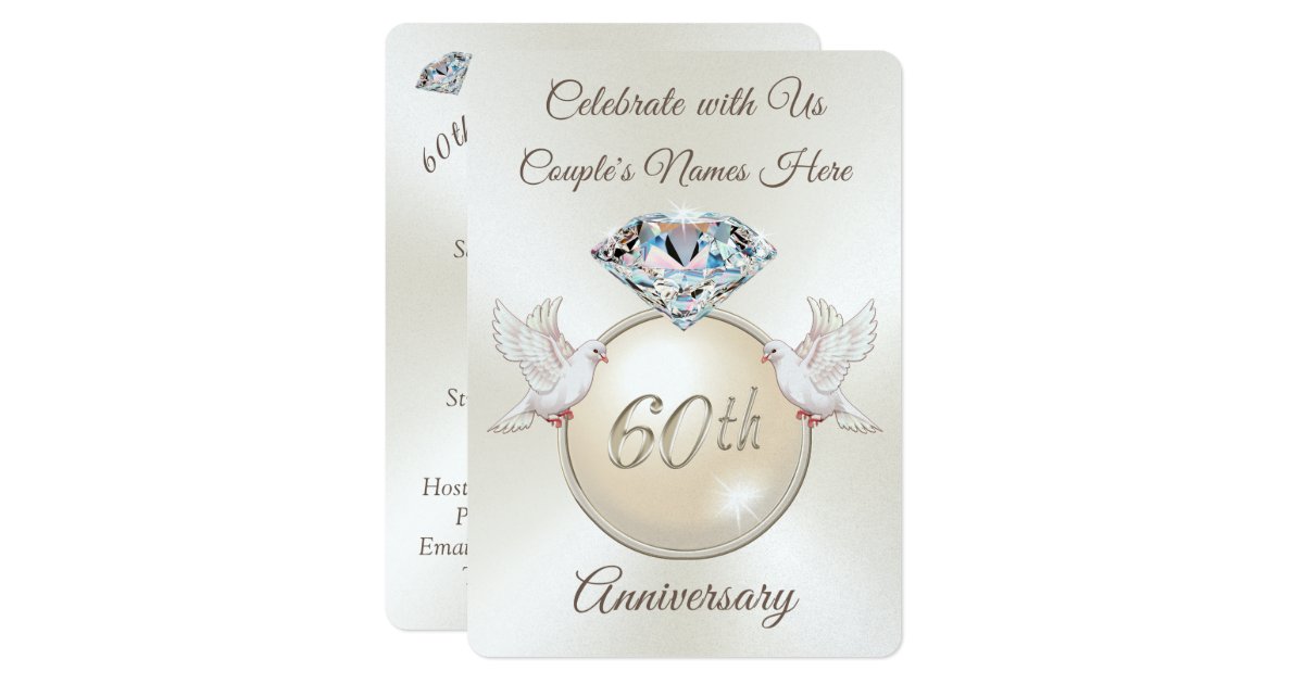 Diamond Wedding Anniversary Party Invitations | Zazzle.com