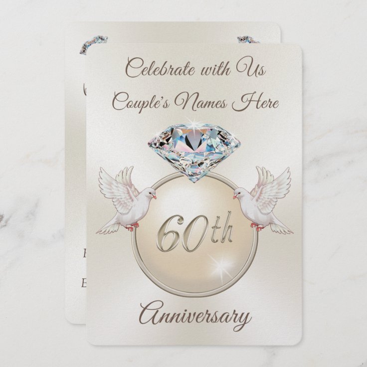 Diamond Wedding Anniversary Party Invitations | Zazzle