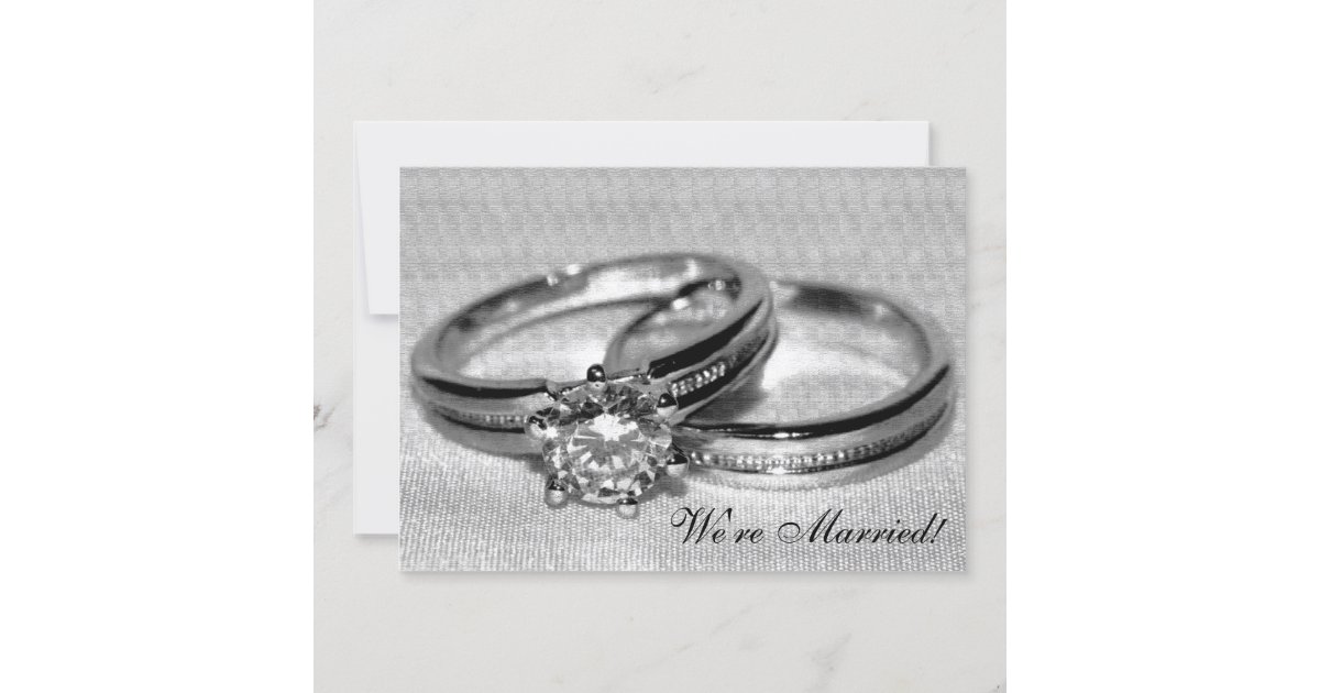 Diamond Wedding Ring Set Marriage Announcement | Zazzle