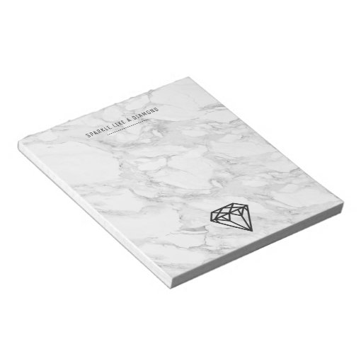 Diamond with Marble Notepad | Zazzle