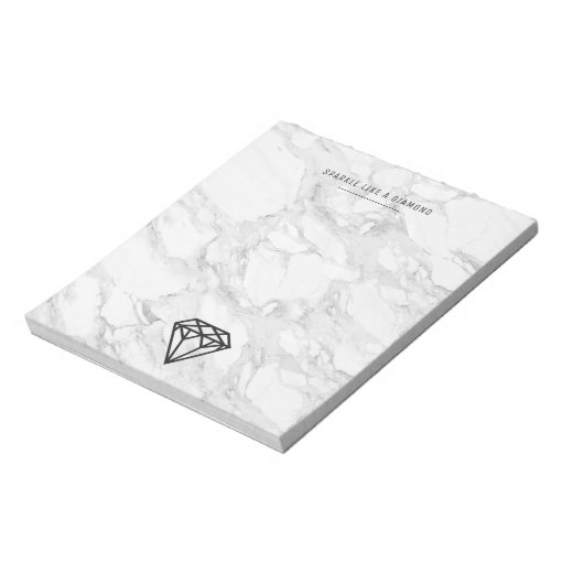 Diamond with Marble Notepad | Zazzle