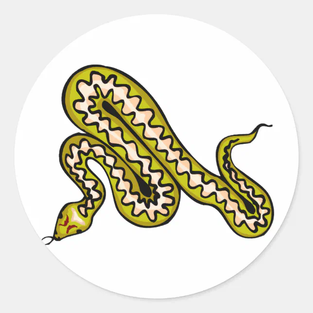 Diamondback Snake Classic Round Sticker | Zazzle