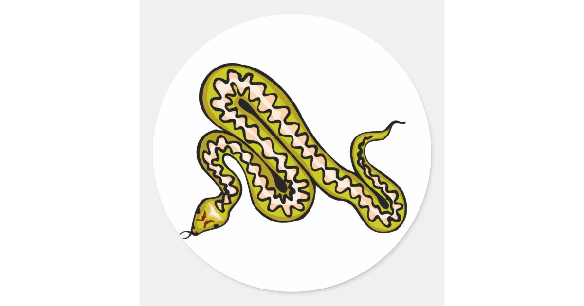 Diamondback Snake Classic Round Sticker | Zazzle