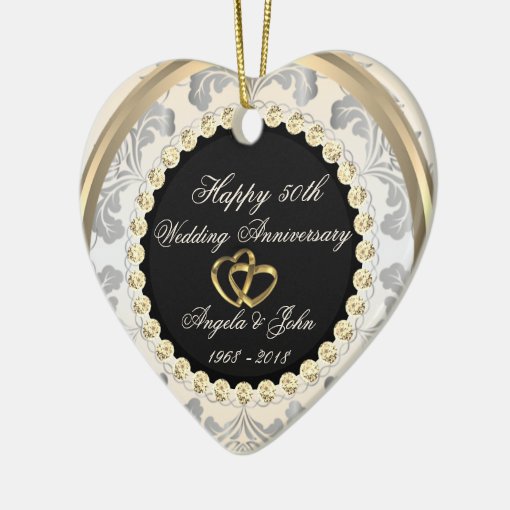 Diamonds 50th Wedding Anniversary Ceramic Ornament | Zazzle
