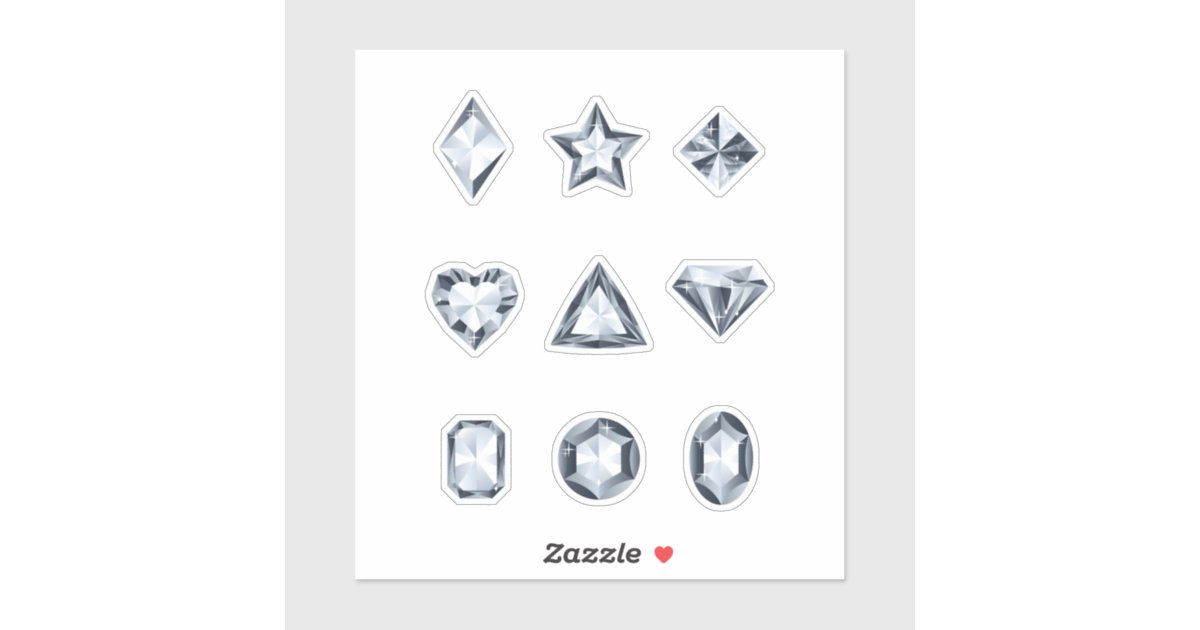 Diamonds and gems stickers | Zazzle