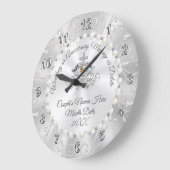 Diamonds and Pearls Personalized Wedding Clock | Zazzle