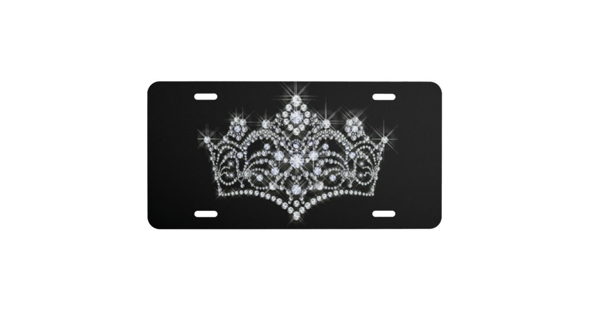 Diamonds Crown Aluminum License Plate | Zazzle