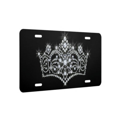 Diamonds Crown Aluminum License Plate | Zazzle