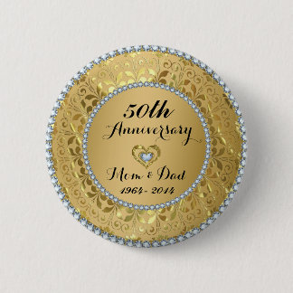 50th Wedding Anniversary Buttons & Pins - Custom Button Pins | Zazzle