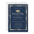 Diamonds Gold Graduation Cap Navy Blue Graduation Invitation | Zazzle