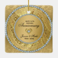 Diamonds & Gold Rings 50th Wedding Anniversary Ceramic Ornament | Zazzle
