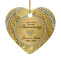 Diamonds & Gold Rings 50th Wedding Anniversary Ceramic Ornament | Zazzle