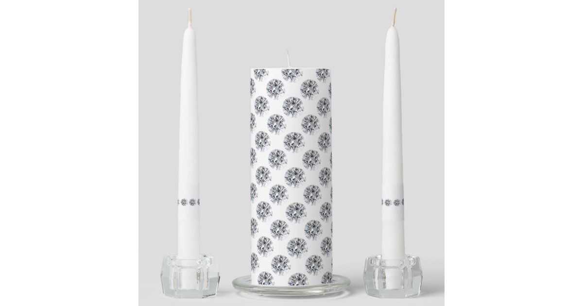 Diamonds Unity Candle Set Zazzle
