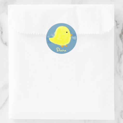 Diana Cute Baby Chick Sticker | Zazzle