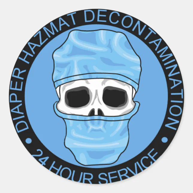 Diaper Hazmat Decontamination Classic Round Sticker | Zazzle