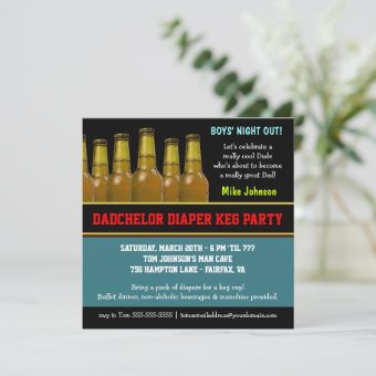 Diaper Keg - Dadchelor Beer Party Invitations | Zazzle