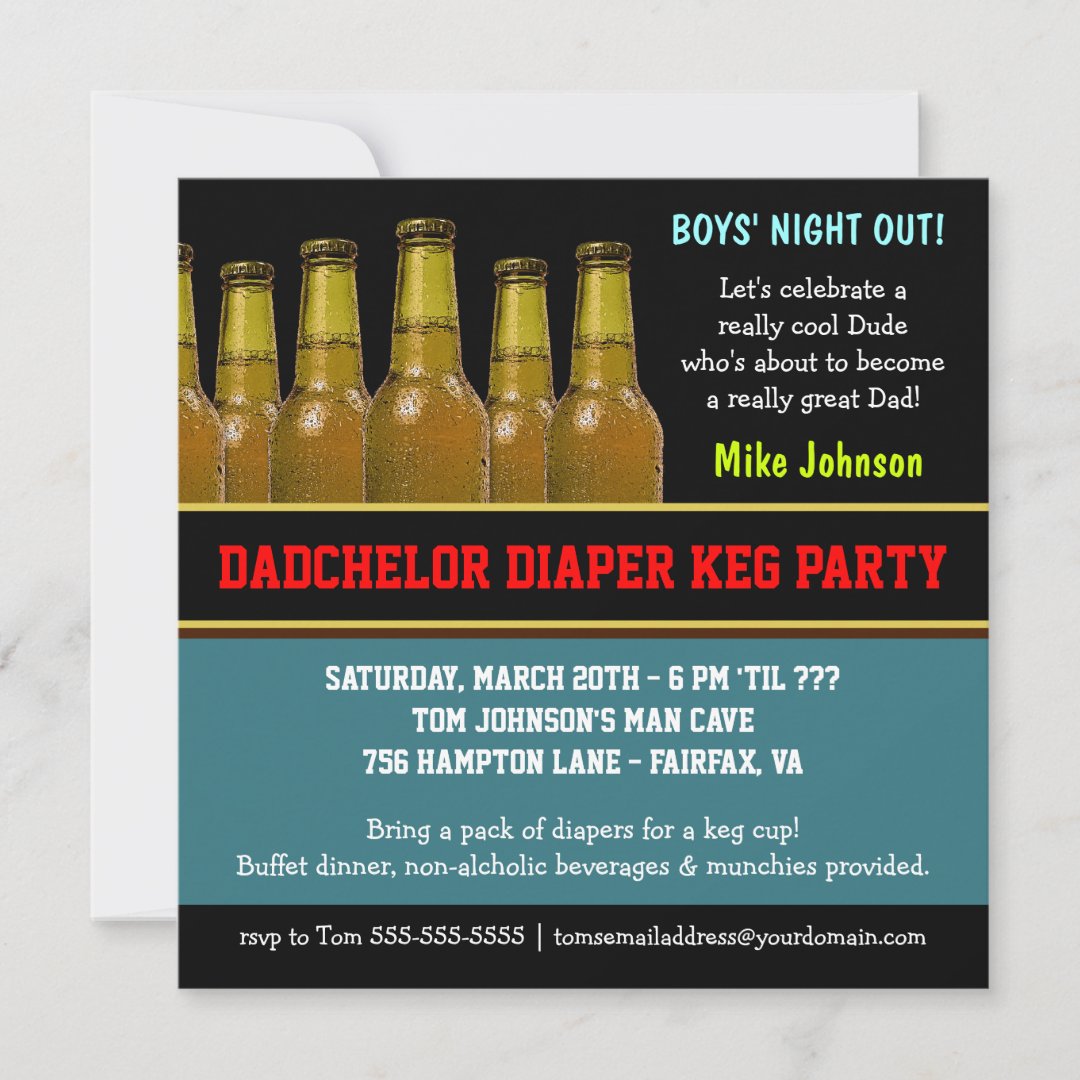 Diaper Keg - Dadchelor Beer Party Invitations | Zazzle