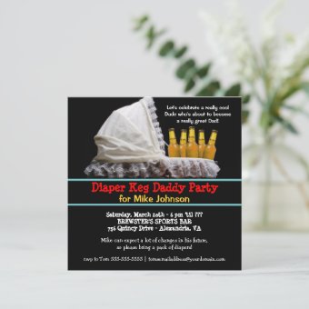 Diaper Keg Party Invitations - New Dad Baby Party | Zazzle