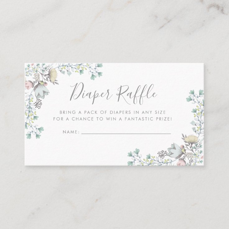 Diaper Raffle | Baby Shower Invitation Insert | Zazzle