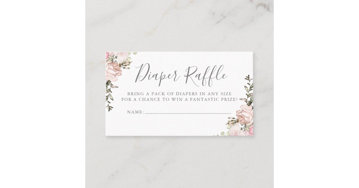 Diaper Raffle | Baby Shower Invitation Insert | Zazzle