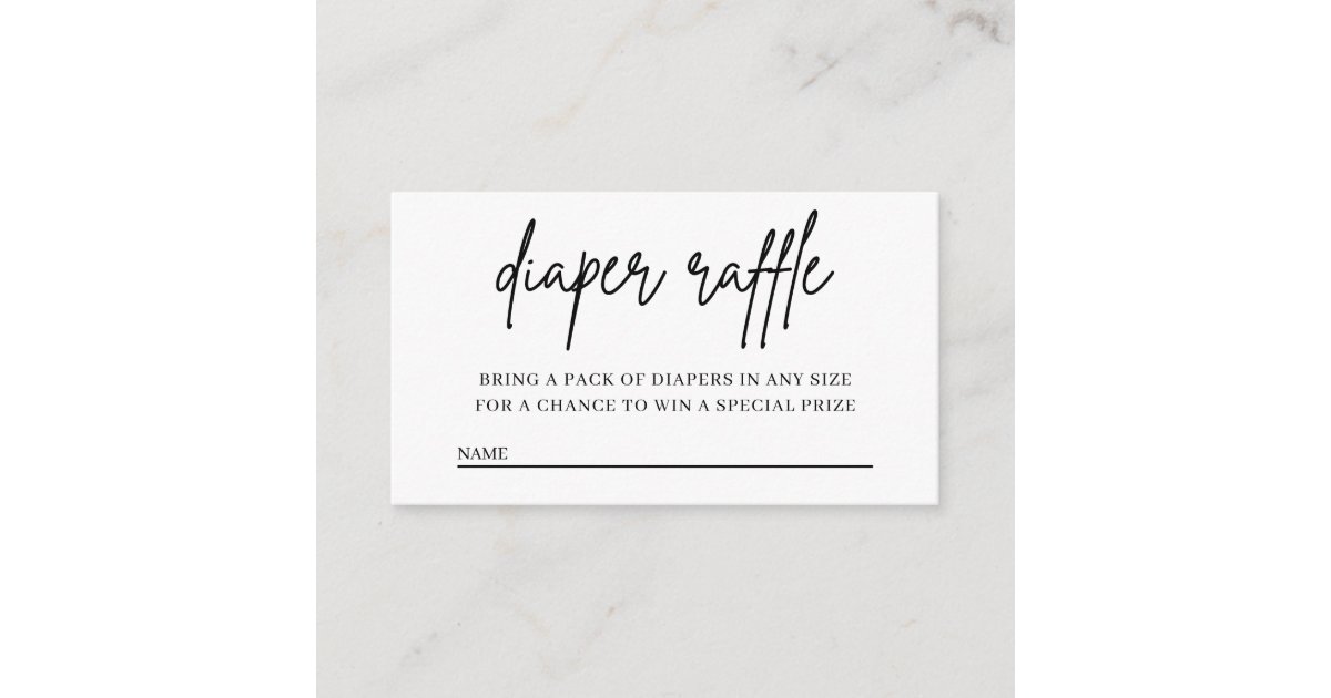 Diaper Raffle Baby Shower Invitation Insert Card | Zazzle