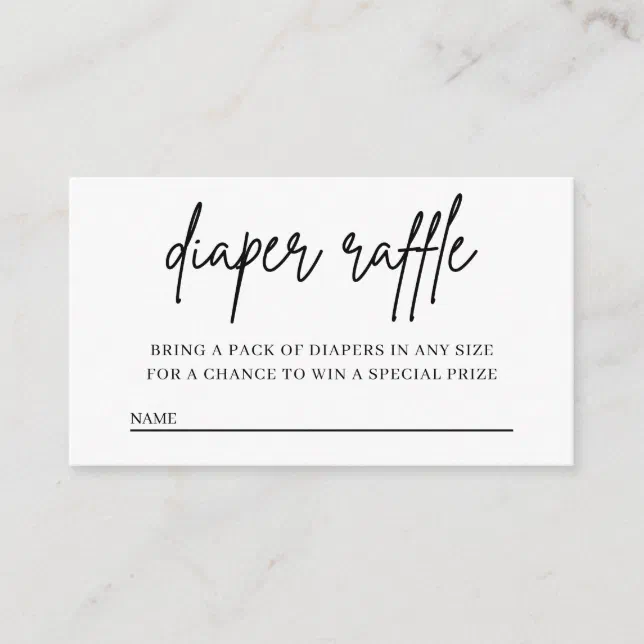 Diaper Raffle Baby Shower Invitation Insert Card | Zazzle