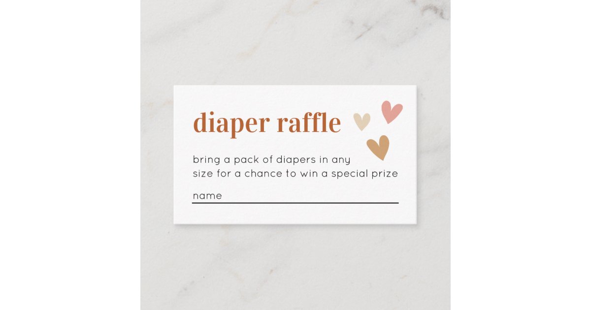 Diaper Raffle Baby Shower Invitation Insert Card | Zazzle