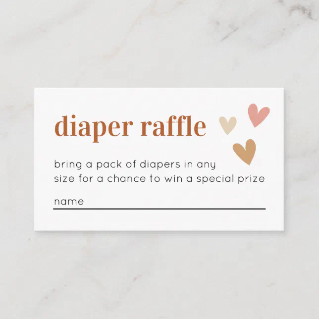 Diaper Raffle Baby Shower Invitation Insert Card | Zazzle