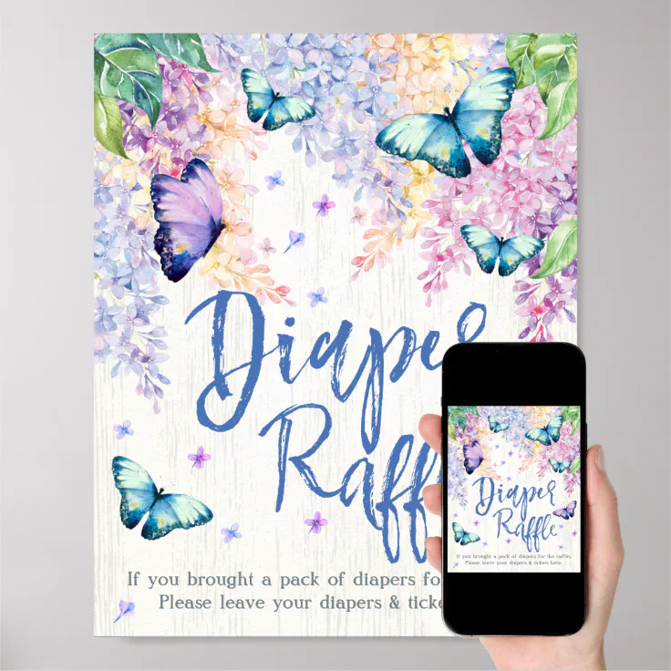 Diaper Raffle Baby Shower Sign | Zazzle
