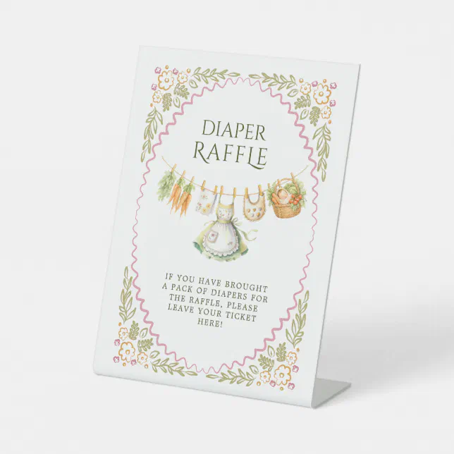 Diaper Raffle Baby Shower Sign | Locally Grown | Zazzle