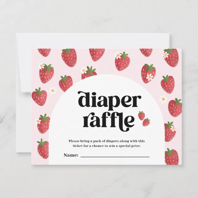 Diaper Raffle Berry Sweet Enclosure Card | Zazzle