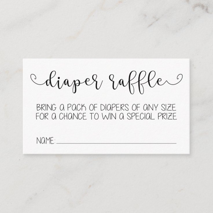 Diaper Raffle Card | Zazzle