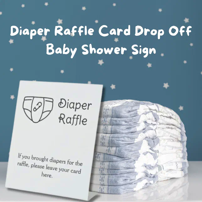 Diaper Raffle Card Drop Off Baby Shower Sign | Zazzle
