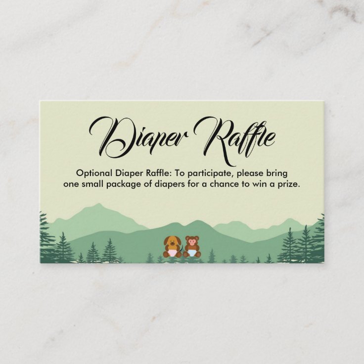 Diaper Raffle Card Template | Zazzle